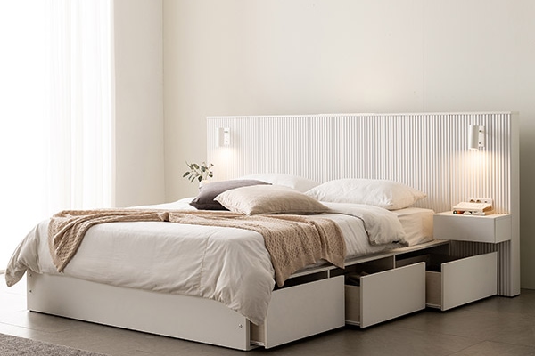 스칸디아 에센셜 템바보드 호텔 LED 수납침대(매트포함) SS/Q/K/LK - 위시버킷