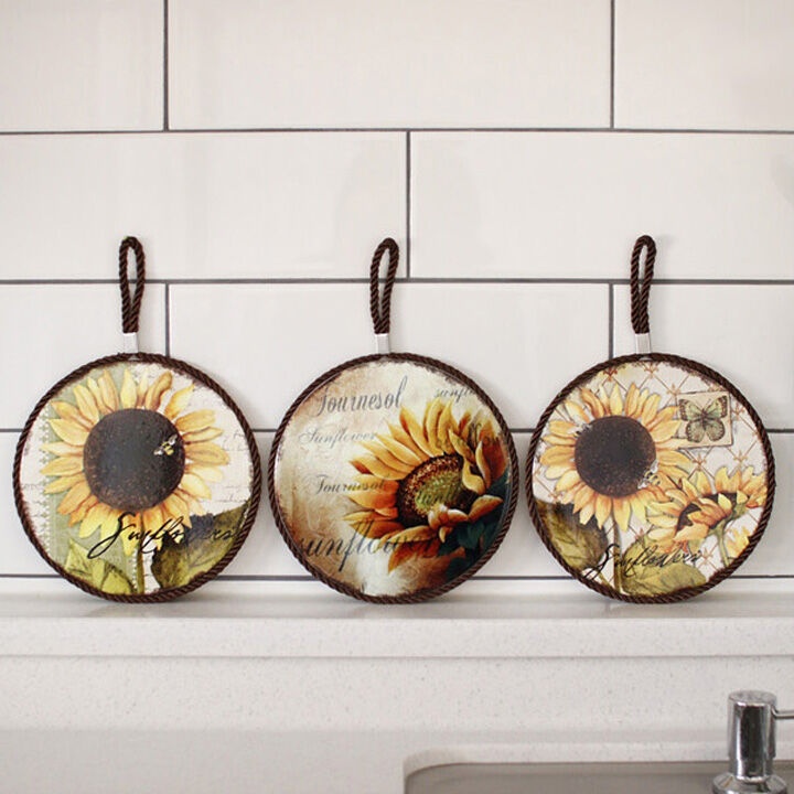 꾸미까 해바라기 원형 냄비받침 (3type) - 위시버킷