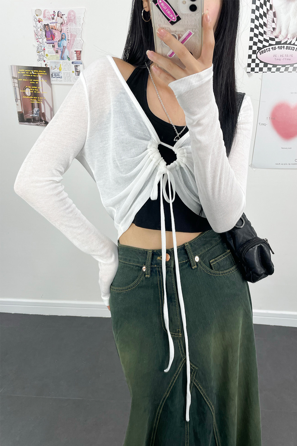 아쿠비클럽 hole string set top (2colors) - 위시버킷