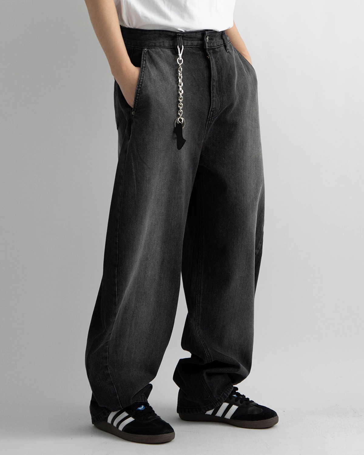 아이디에프 Curved brush wide denim pants (2C) - 위시버킷