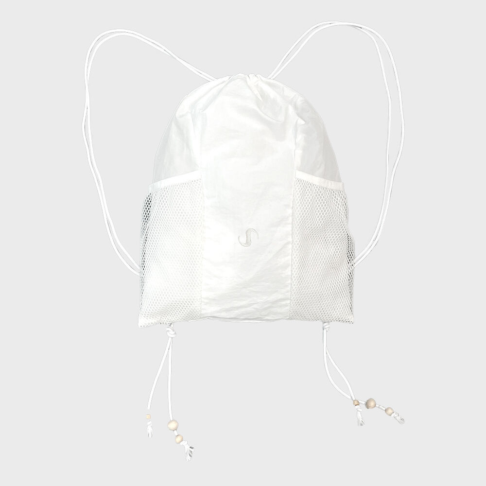 오호스 Mesh Pocket String Gym Sack / White - 위시버킷
