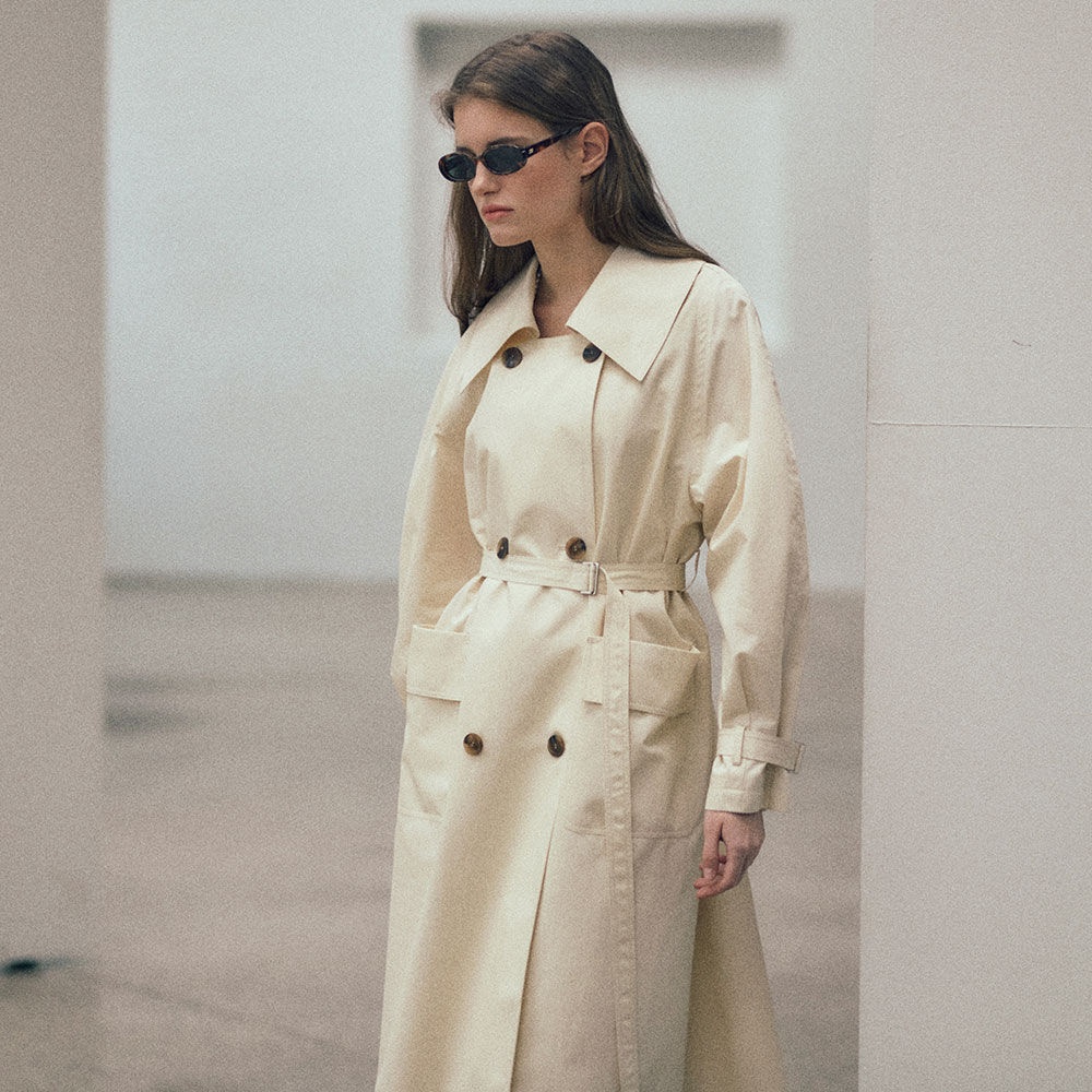 루에브르 Wide Collar Trench Coat SW3SR101-03 - 위시버킷