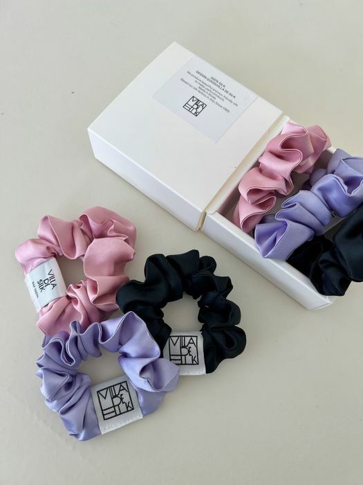 빌라드실크 Baby scrunchie 3set (Pink/Purple/Black) - 위시버킷