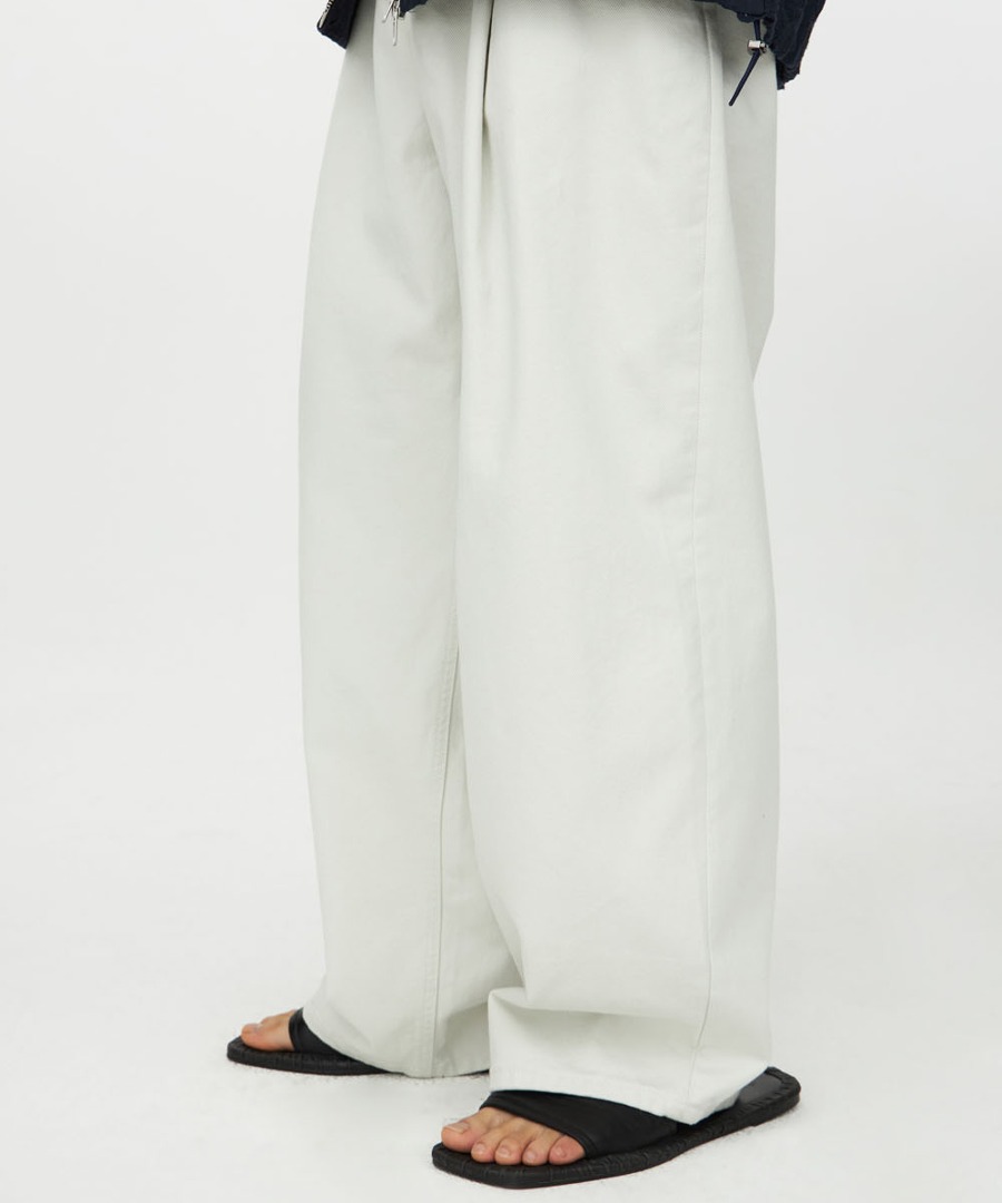 LLUD SS23 Structured Wide Denim Pants Light Grey - 위시버킷