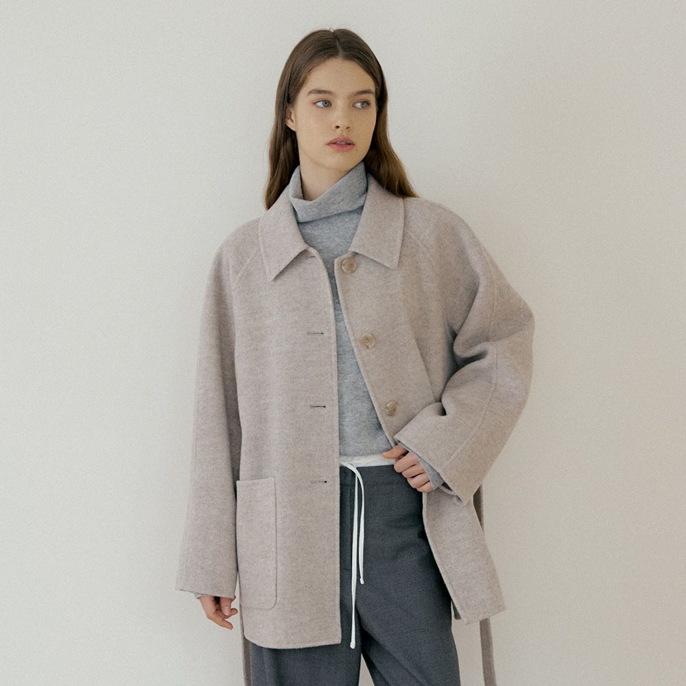 더페니 BELTED HALF HANDMADE COAT - Beige - 위시버킷