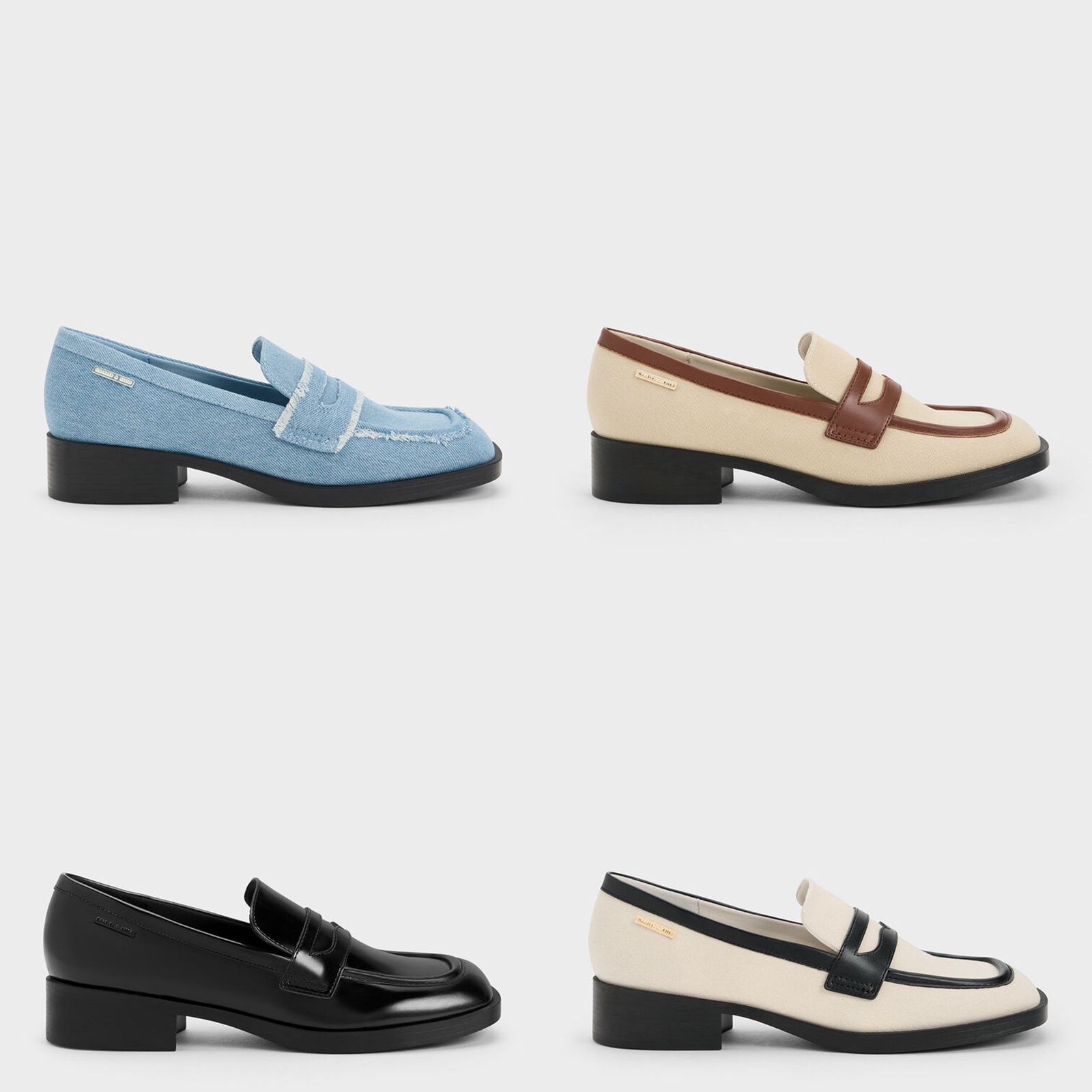 찰스앤키스 [찰스앤키스] 캔버스 컷아웃 페니 로퍼 CK1-70580195 CHARLES & KEITH 여성신발 싱가포르 발송 ...