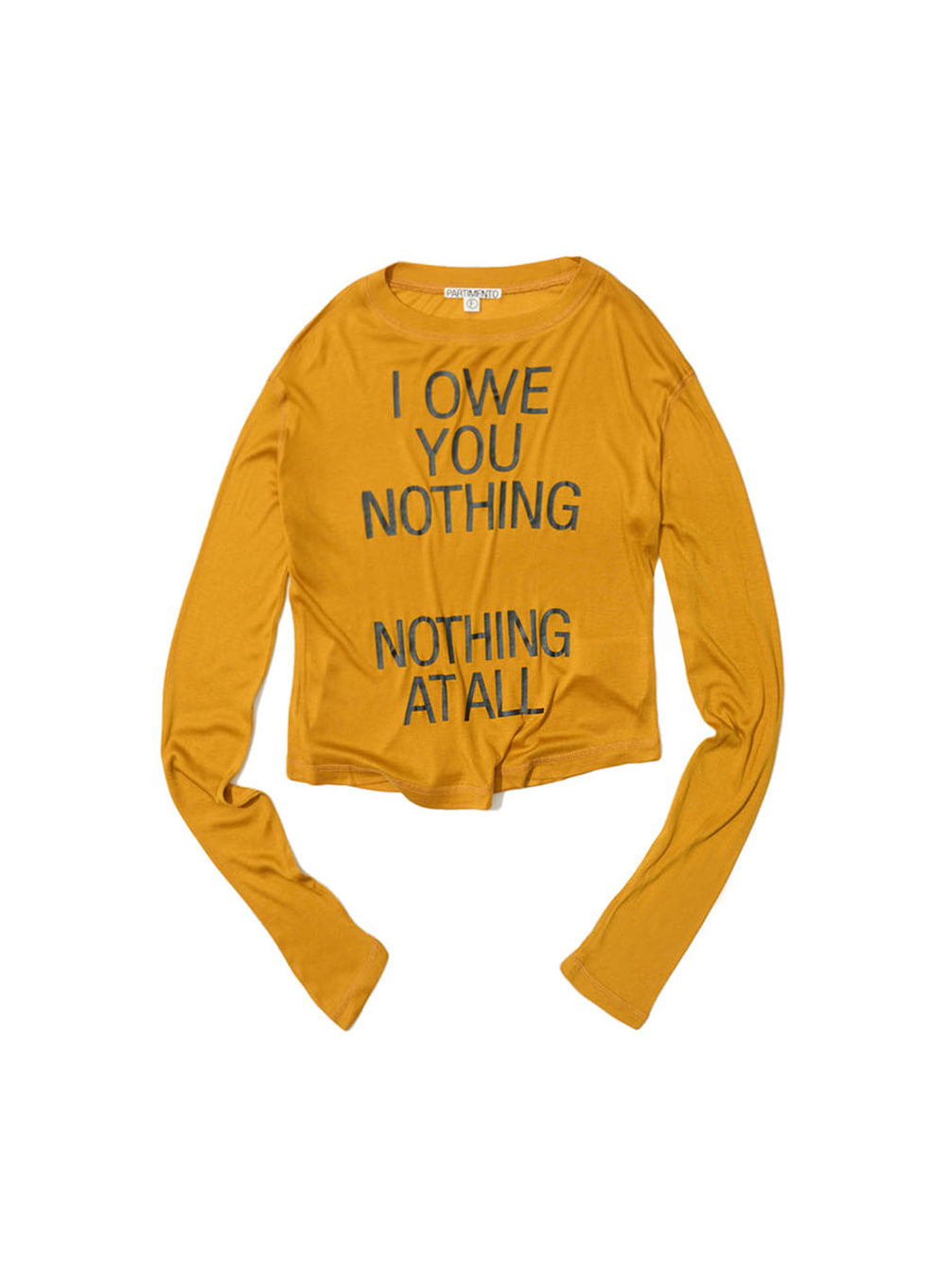 파르티멘토 [WOMEN] TEXT PRINTED LONG SLEEVE TEE_ORANGE - 위시버킷