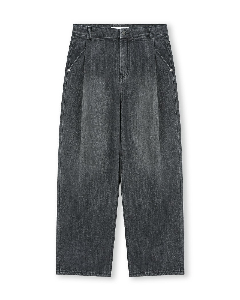 비슬로우 DEEP ONE TUCK FADED JEANS FADE BLACK - 위시버킷