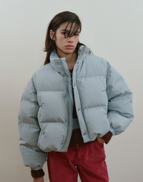 헤니트 2Way Puffer Jacket (Sky Blue) - 위시버킷