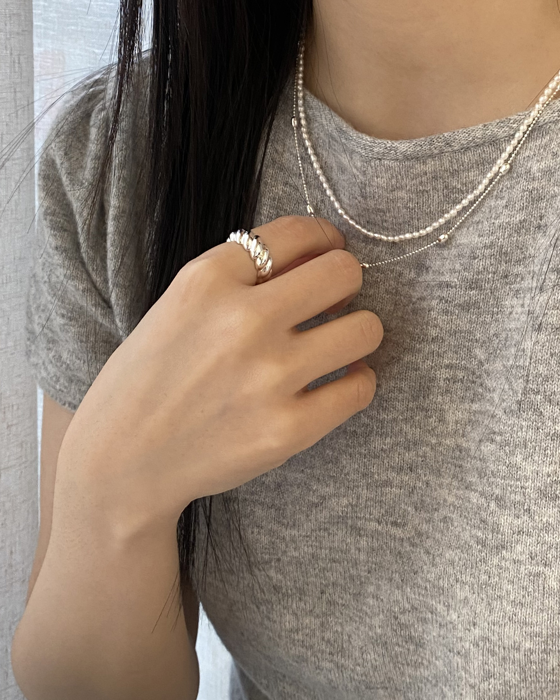 머머 [925silver]Croissant bold ring - 위시버킷