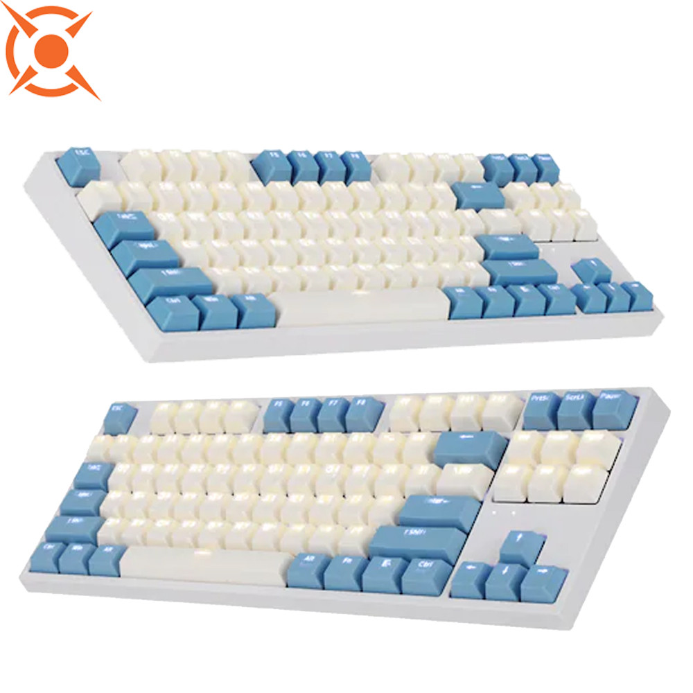 콕스 콕스 COX CK87 크림 블루 게이트론 LED 청축 게이밍 기계식 키보드 - 위시버킷