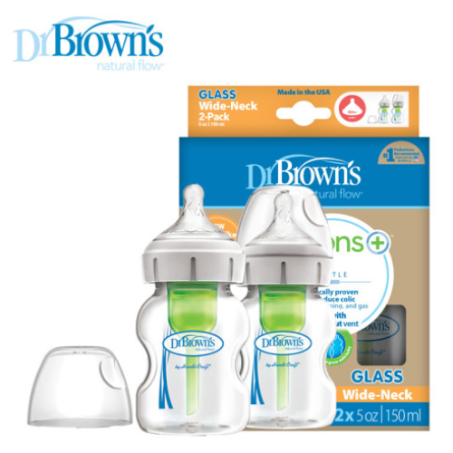 아이보리 [닥터브라운]와이드 옵션스+ 유리 젖병(2P_150ml) - 위시버킷