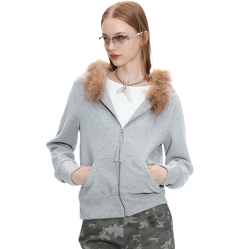 런웨이티켓 [RUNWAY TICKET] (4차 재입고)Millennium Soft Fur Hood Zip-up_Gray ...
