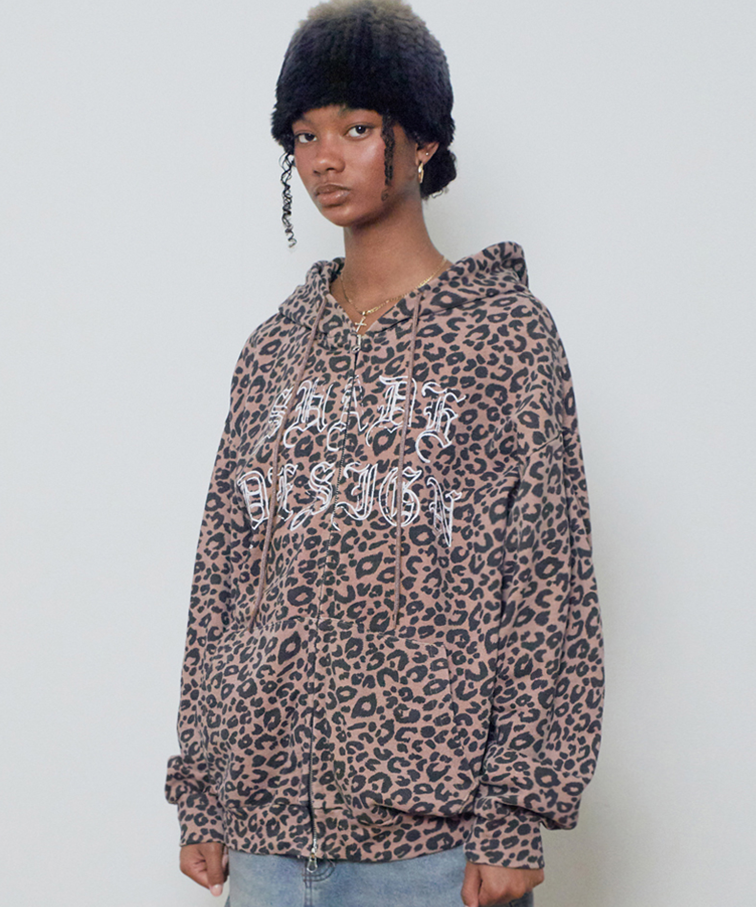 스웨이드 SUADE LEOPARD HOOD ZIP UP [LEOPARD] - 위시버킷
