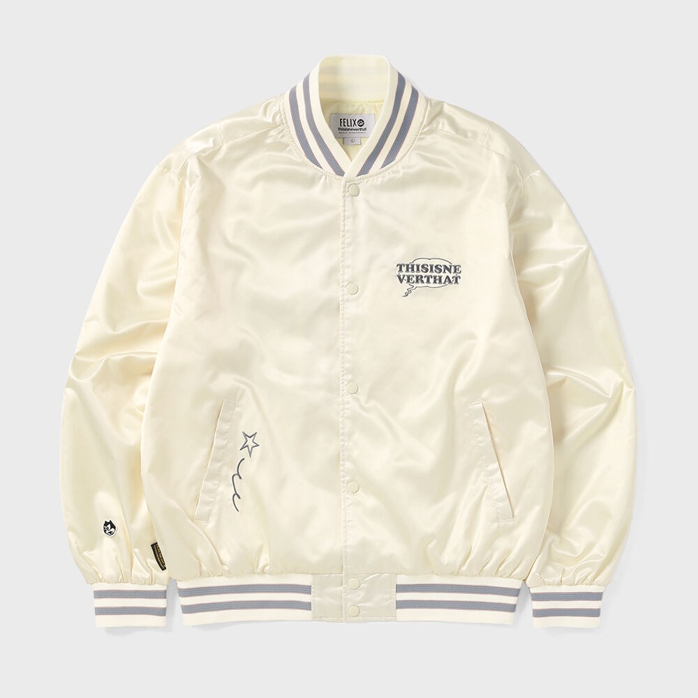 디스이즈네버댓 TNT Felix Satin Jacket Off White - 위시버킷