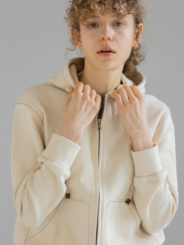 레베 레베드보야지 Colorline Hood Zipup Beige 컬러라인 후드집업 베이지 - 위시버킷