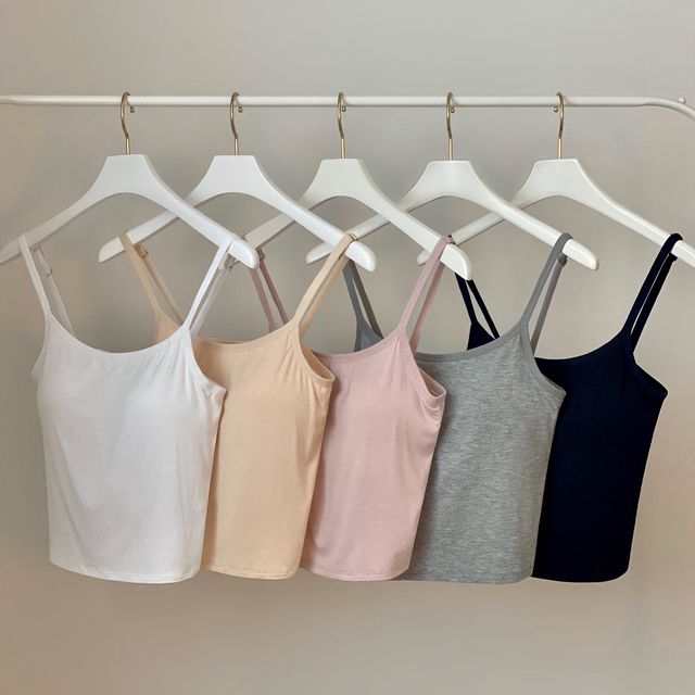 룸톡 [캡내장/4col] 크롭 브라탑나시_룸톡 - 위시버킷