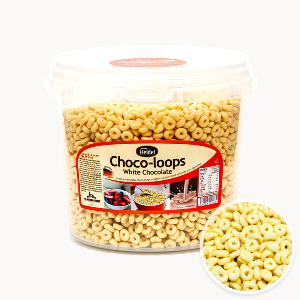 하이델 하이델화이트밀크초코룹스대용량 초코링 450g 그릭요거트 아이스크림 토핑 시리얼 인간사료 Choco Loops - 위시버킷