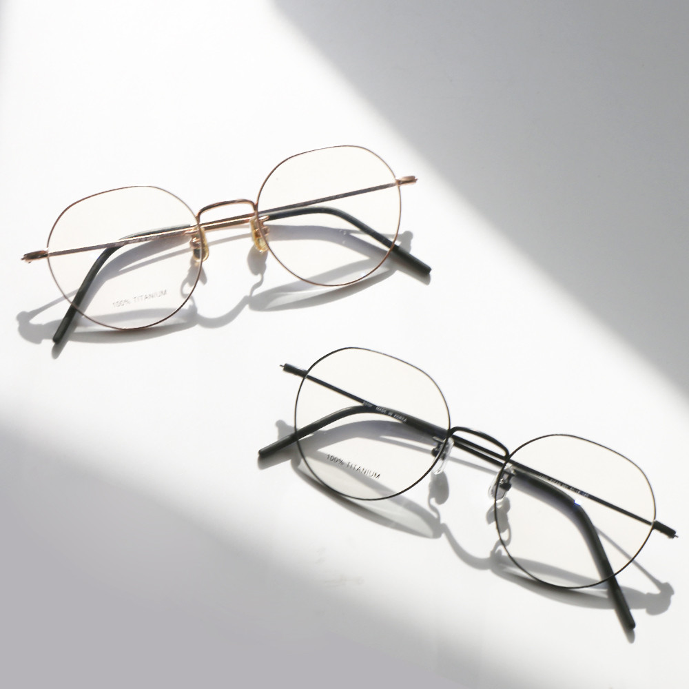 투디터 남자 여자 ALL 베타 티타늄 국산 다각형 라운드 안경테 - 위시버킷