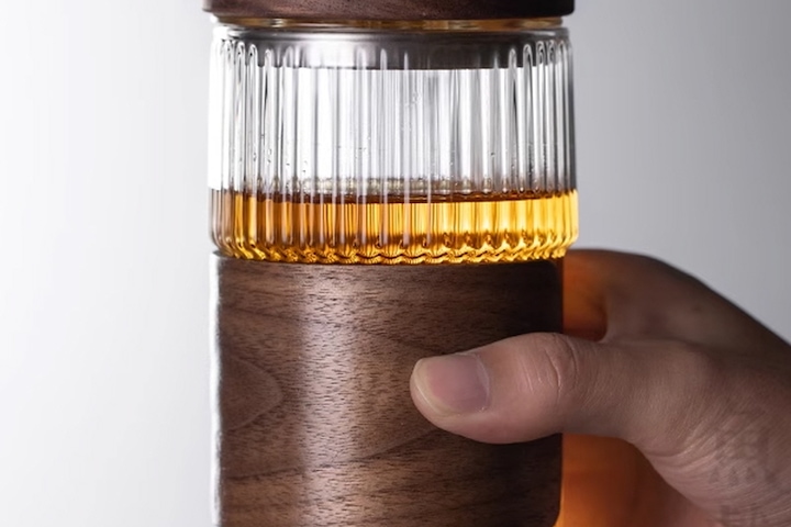 투썬빌리지 우드라인 차우림 티머그 유리거름망 내열 인퓨저 차우리는 컵 400ml 위시버킷