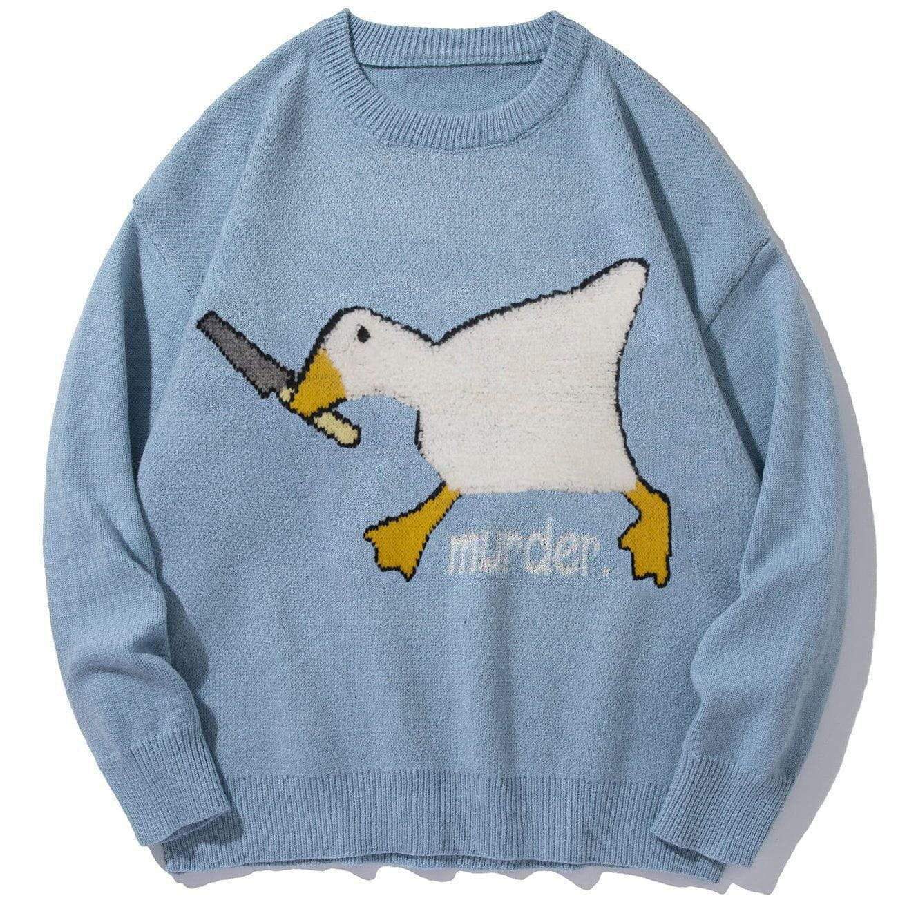 알프릭에덴 Aelfric Eden Cute Murder Goose Pattern Knit Sweater - XS / Blue ...
