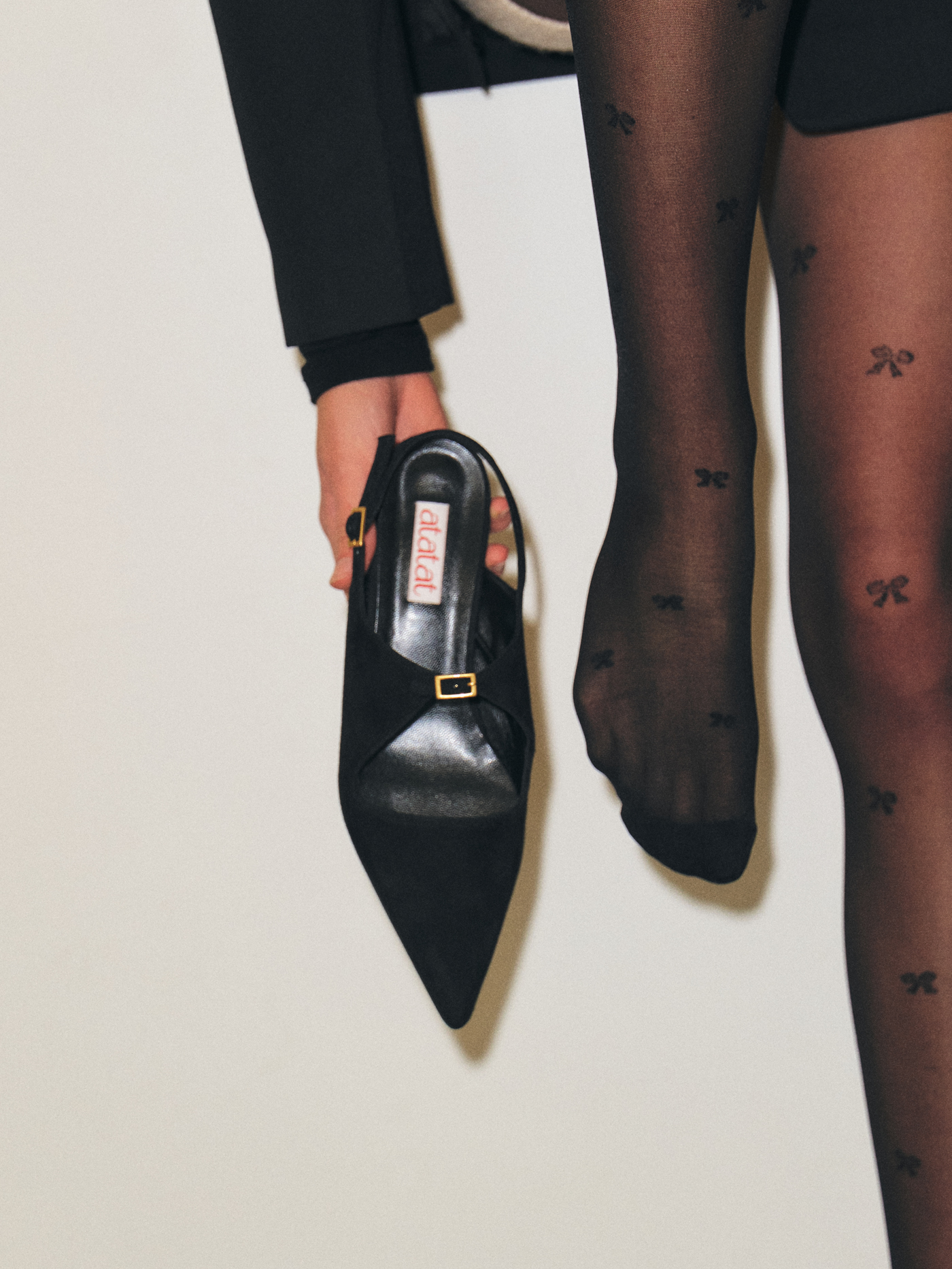 쌀롱드쥬 [23FW] [AT23F14] triangle flat BK - 위시버킷