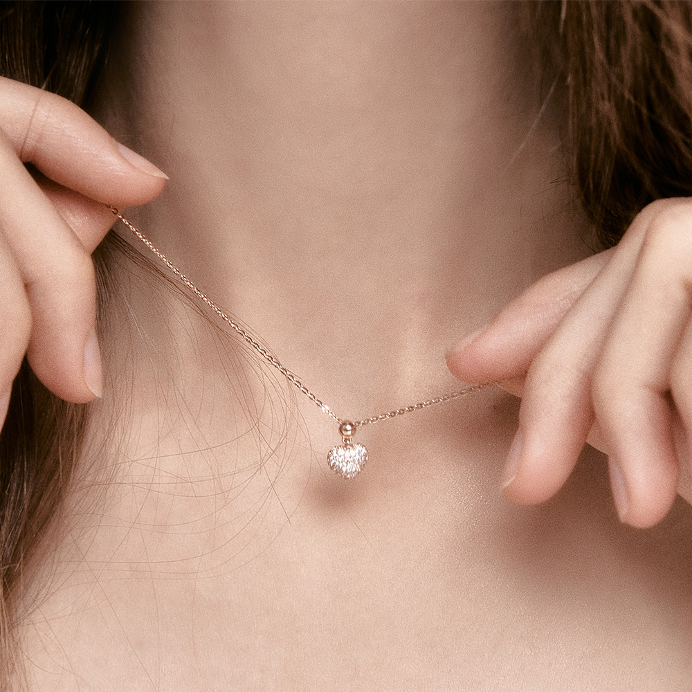 D102 14K, 18K 쁘띠 하트 목걸이 - 위시버킷