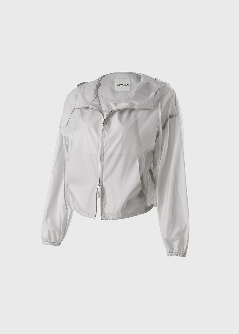 버뮬라 GLOSSY HOODIE ANORAK (GREY) - 위시버킷
