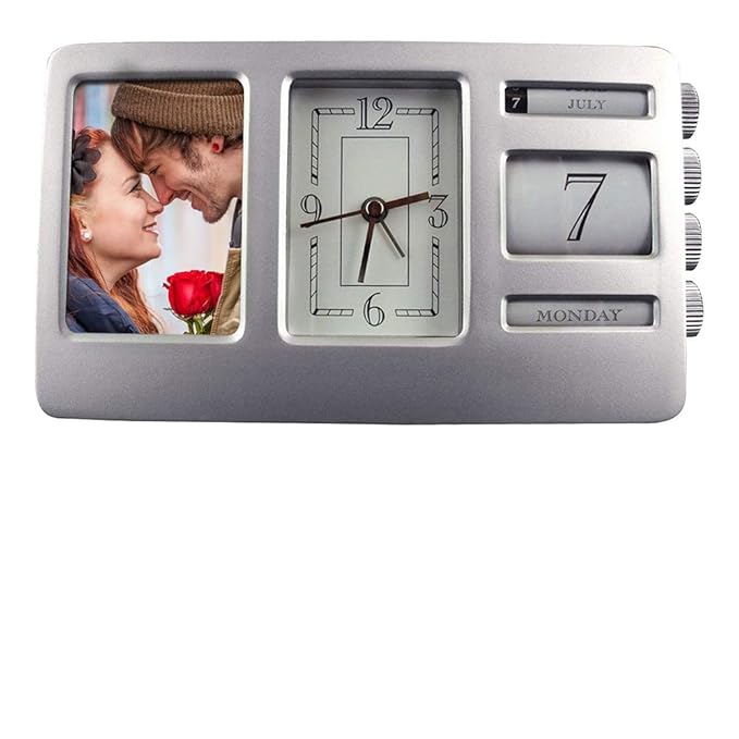 Closeoutservices Desk Clock in Cast Aluminum Frame - Analog Clock ...