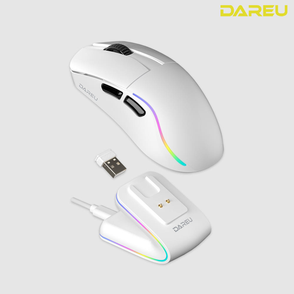 DAREU [1차 출시이벤트] 다얼유 A950 AIR 충전독 게이밍 마우스 초경량 4K 8K - 위시버킷