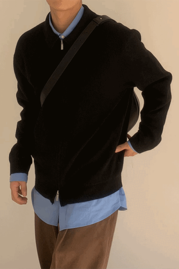 와이디엘 Hachi Collar Zip-up Cardigan (10Color) - 위시버킷