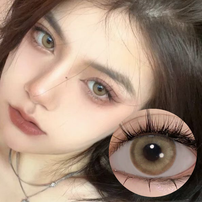 미코렌즈 Aoki Light Brown Contact Lenses(6 months wear) - 위시버킷