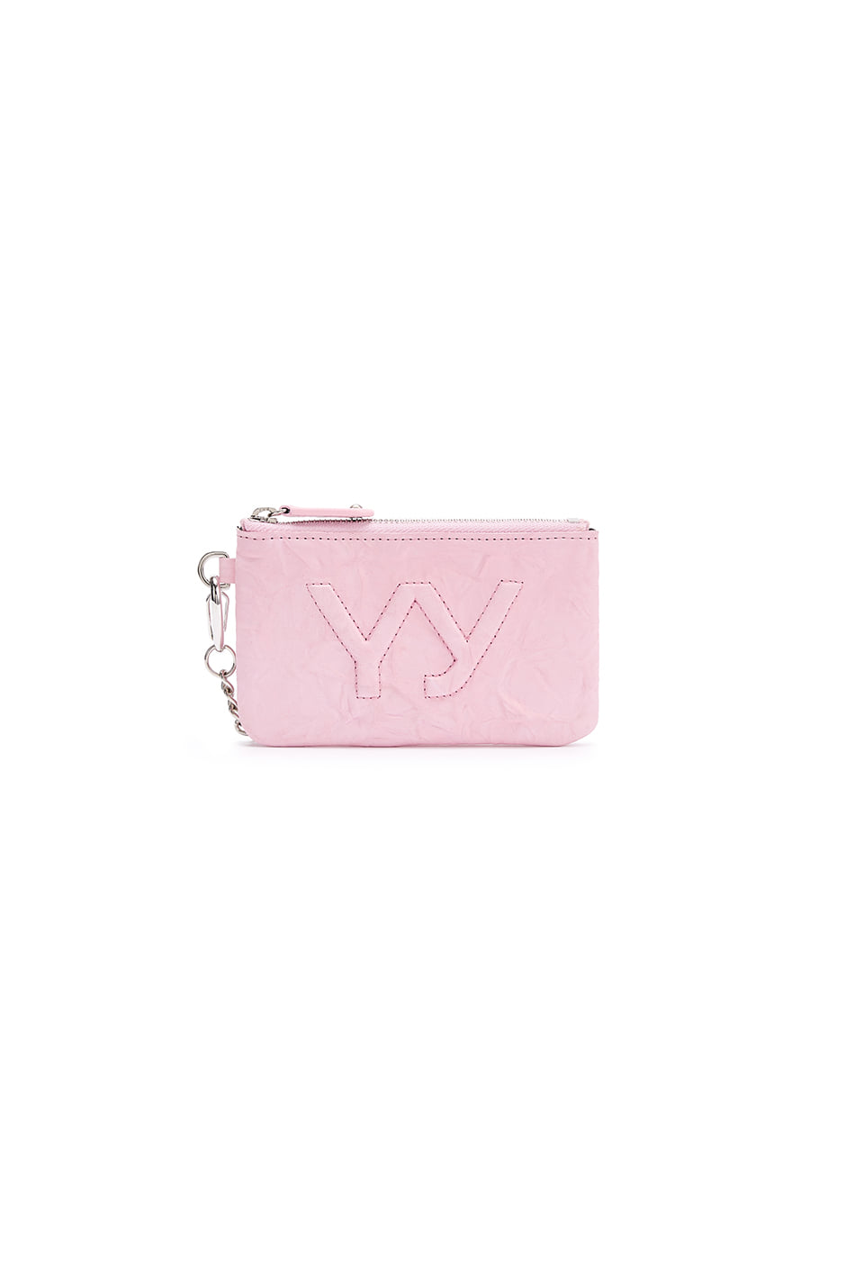 더오픈프로덕트 YY CRINKLE CHAIN WALLET WITH MIRROR, PINK - 위시버킷
