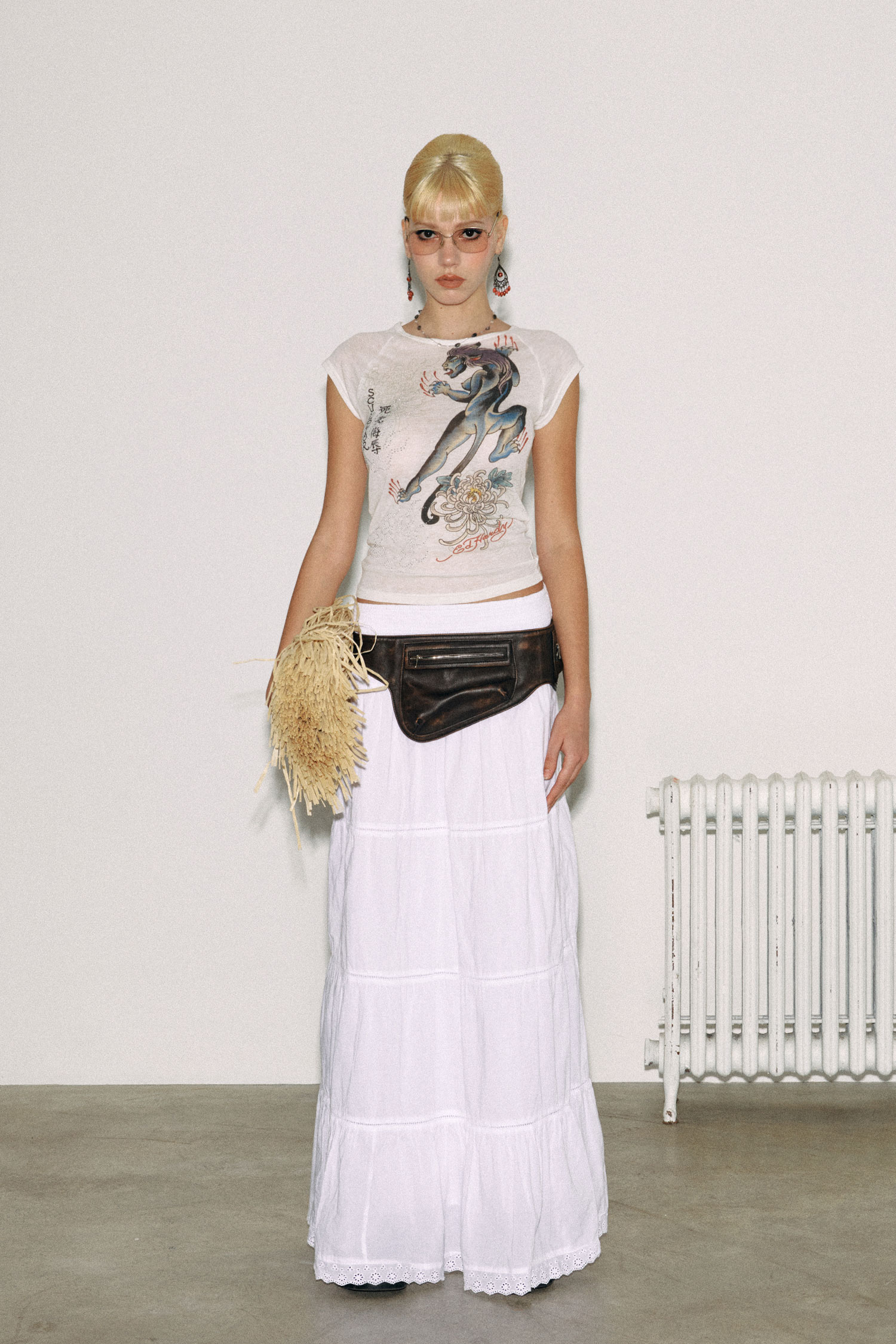 스컬프터 [Sculptor X Ed Hardy] Devil Raglan Tee White - 위시버킷