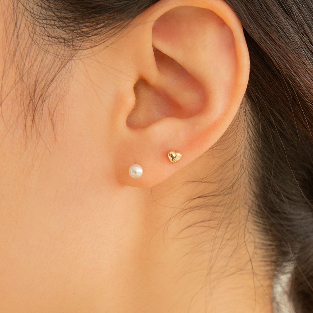 룬느 [29CM 단독] 14k 러블리 미니 하트 피어싱 귀걸이 (14k골드) #LFPI16 - 위시버킷