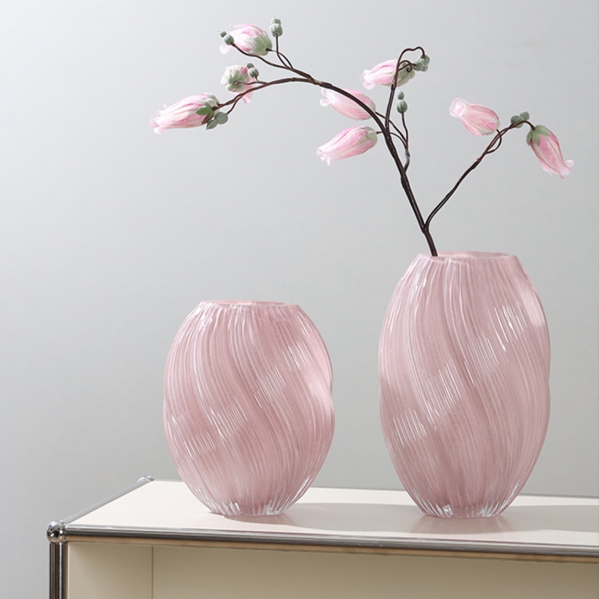 부카즈 bookaz 프렌치 웨이브 이중물결 화병 인테리어 오브제 엔틱 글라스 집들이 선물 - 위시버킷