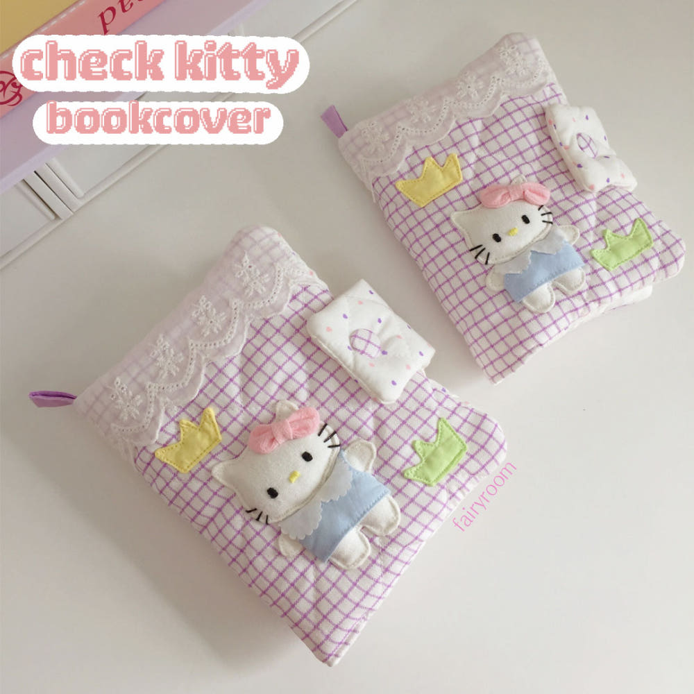 페어리룸 페어리룸 check kitty bookcover 체크키티 북커버 다이어리 a6 a5 m5 - 위시버킷