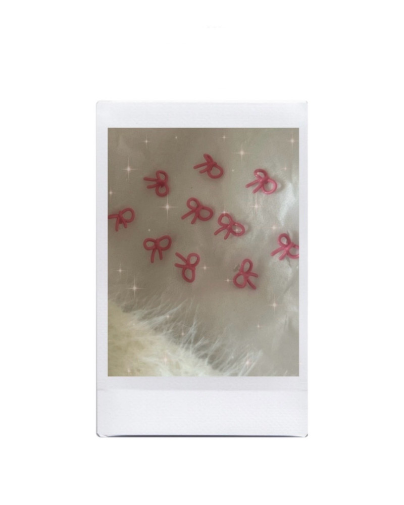 유어에뜨 925실버 meow 핑크 리본 에폭 은 피어싱 리본피어싱 - 위시버킷