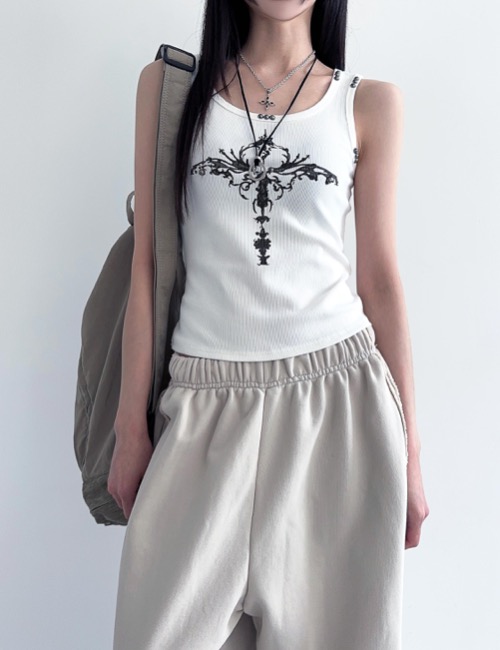 로웨어 로웨어 y2k stud cross sleeveless - 위시버킷