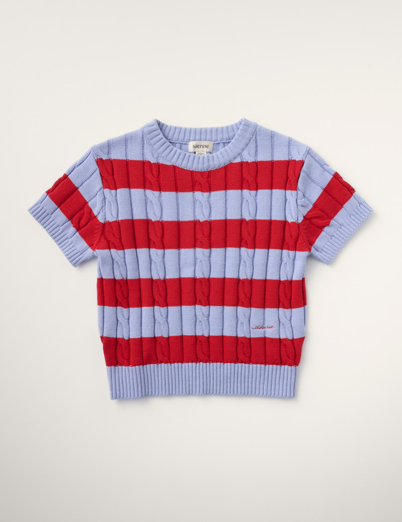 시엔느 Niki Cable Knit (Blue) - 위시버킷