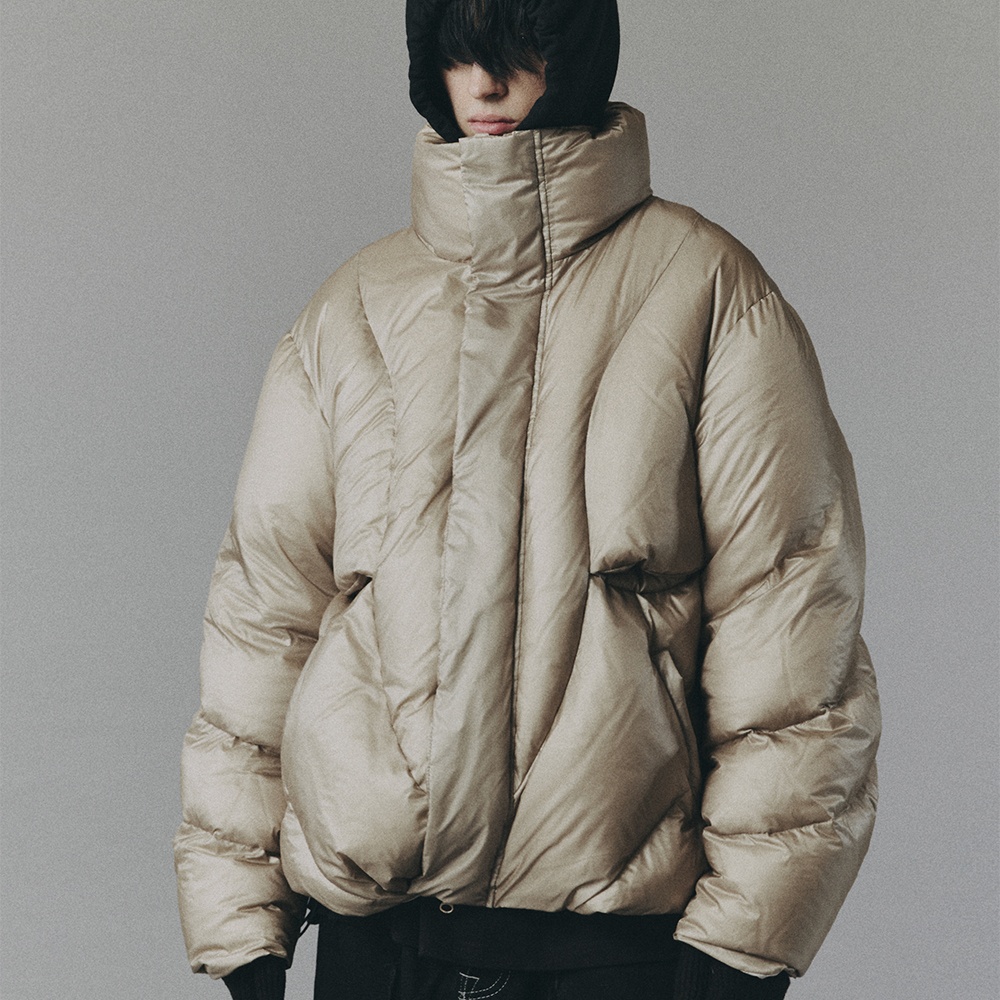 코드 PUFF-DOWN CURVY JACKET_MOHAVE SILVER - 위시버킷