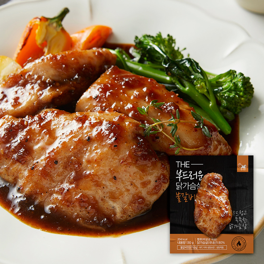 헬스앤뷰티 [헬스앤뷰티] 더 부드러운 닭가슴살 불갈비맛 1.3kg (130g x 10팩) - 위시버킷