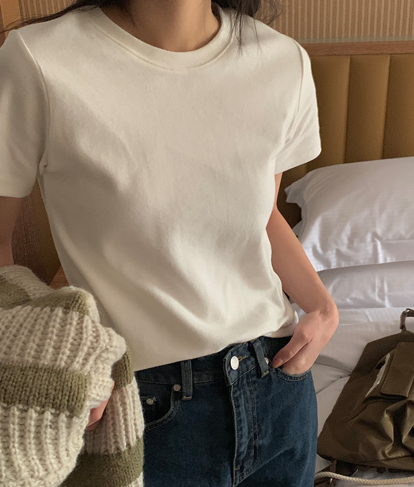 오디너리먼트 파인 피치기모 반팔티 4color! - 위시버킷