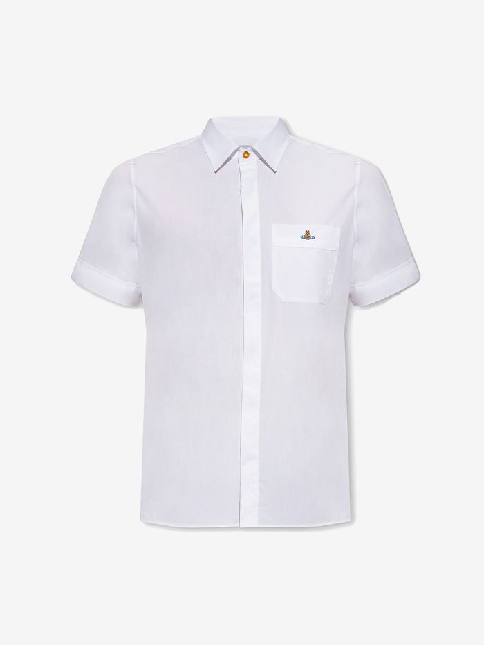 비비안웨스트우드 [썸머세일][MEN] 23SS CLASSIC SHORT SLEEVE SHIRT WHITE 24010004 ...