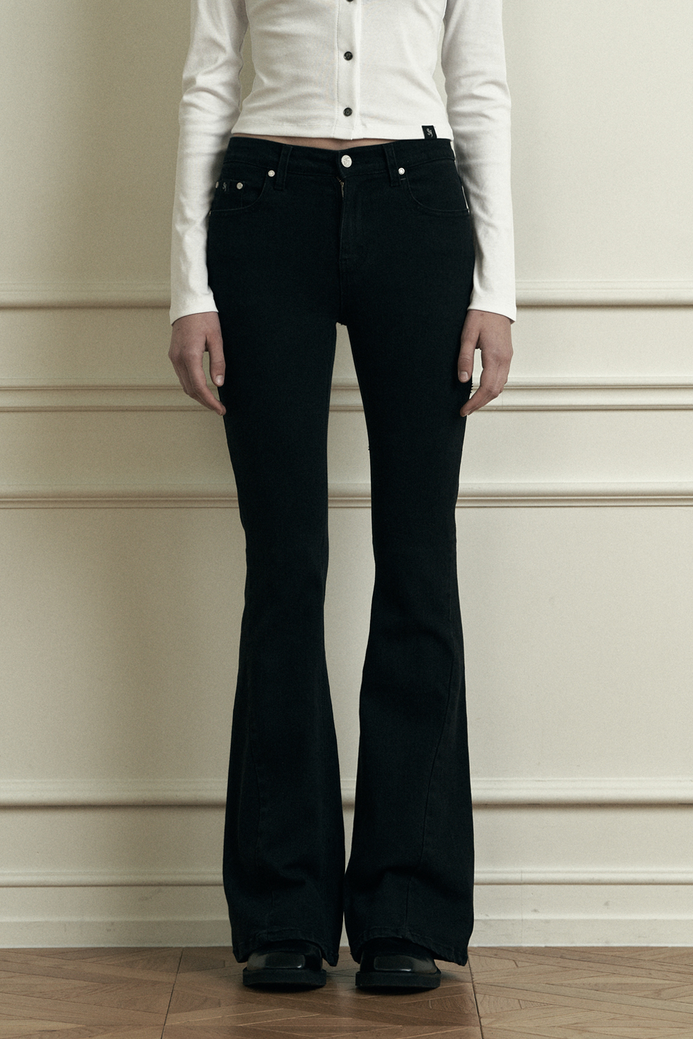 시너진 PLAIN BASIC DENIM PANTS BLACK - 위시버킷
