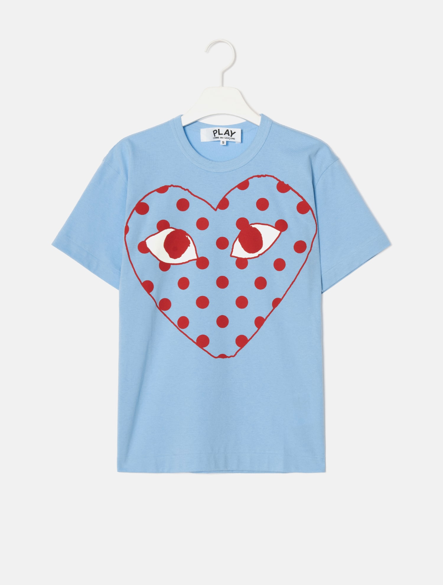 꼼데가르송 플레이 Women Bright Spotted Heart T-shirt - Blue - 위시버킷
