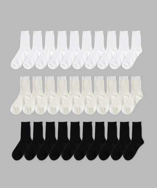 일오공칠 [10PACK] 1507 우먼스 모노 슬림 립삭스 - 스노우화이트/크림/블랙(모노 컬러팩) - 위시버킷