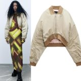 자라 ZARA MA1 크롭 숏 새틴 봄버 항공 점퍼 블루종 자켓 - 위시버킷