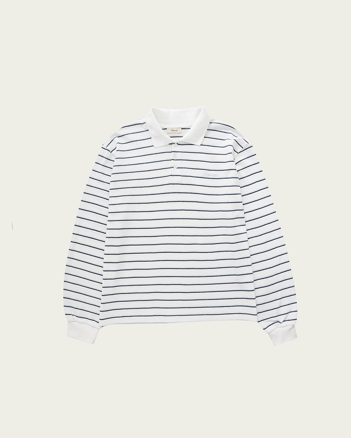 RIBBONBIT RBB Striped PK Shirt - Sky Blue - 위시버킷