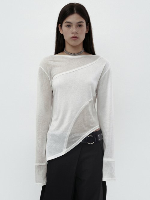 세릭 WAVE MIXED TOP / WHITE - 위시버킷